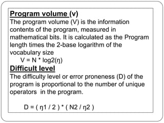 halstead software science measures | PPTX