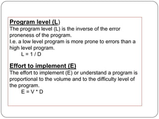 halstead software science measures | PPTX