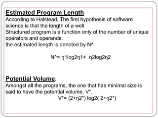 halstead software science measures | PPTX