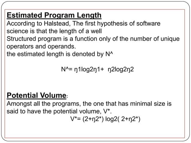 halstead software science measures | PPTX | Computer Software and ...