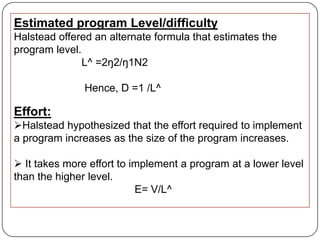 halstead software science measures | PPTX