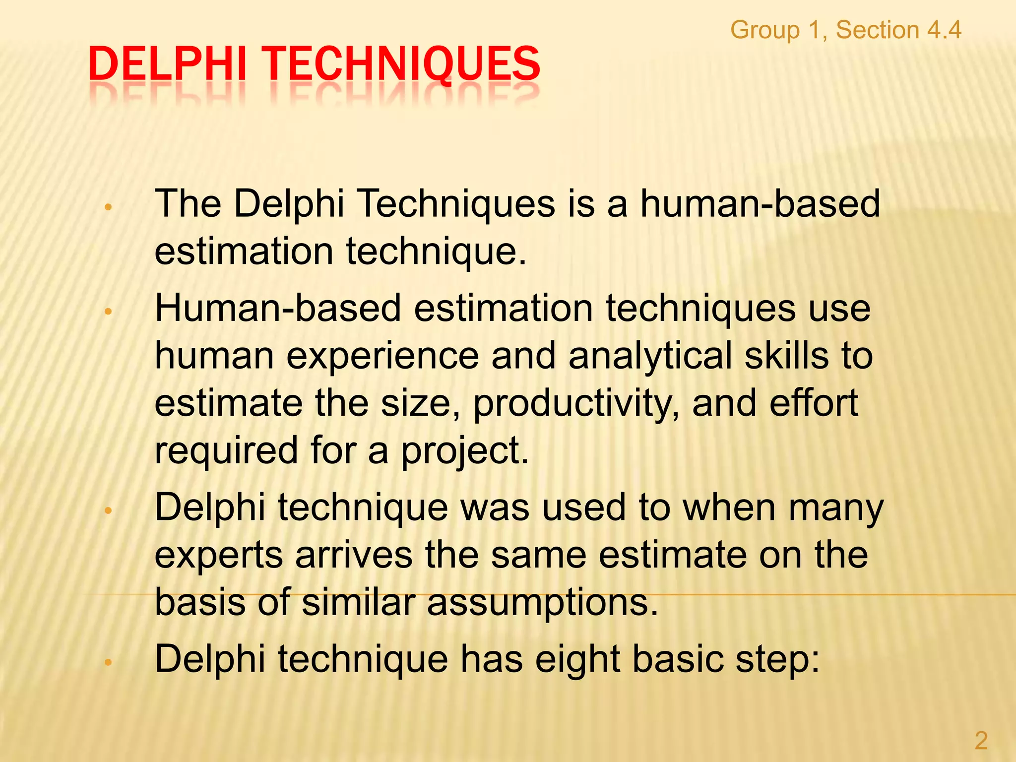 Software Engineering Presentation Chapter IV: About Delphi Techniques | PPT