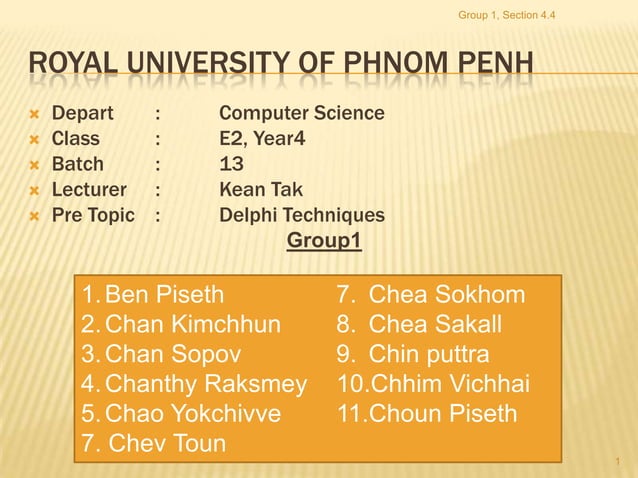 Software Engineering Presentation Chapter IV: About Delphi Techniques | PPT