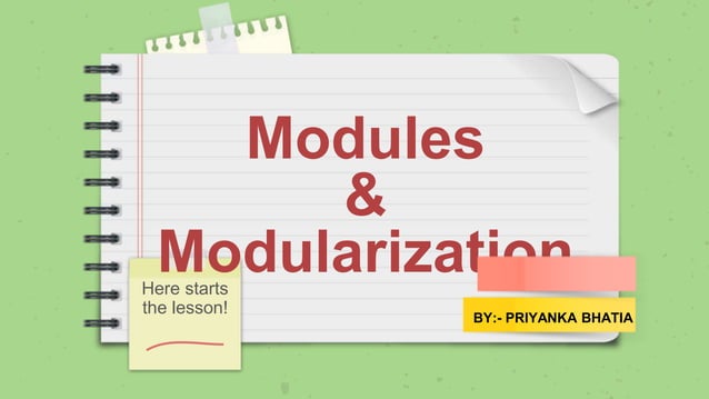 Modules and Modularization.pptx | Programming Languages | Computing