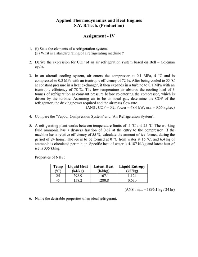 Se prod thermo_assignment 4 | PDF