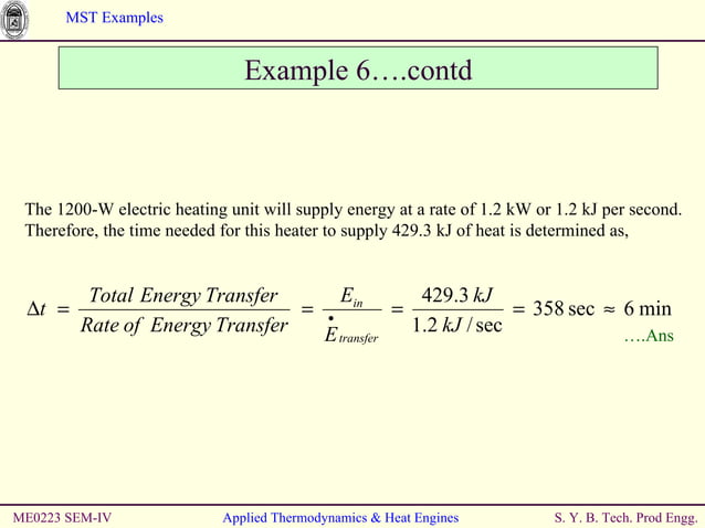 Se prod thermo_examples_mst | PPT | Physics | Science