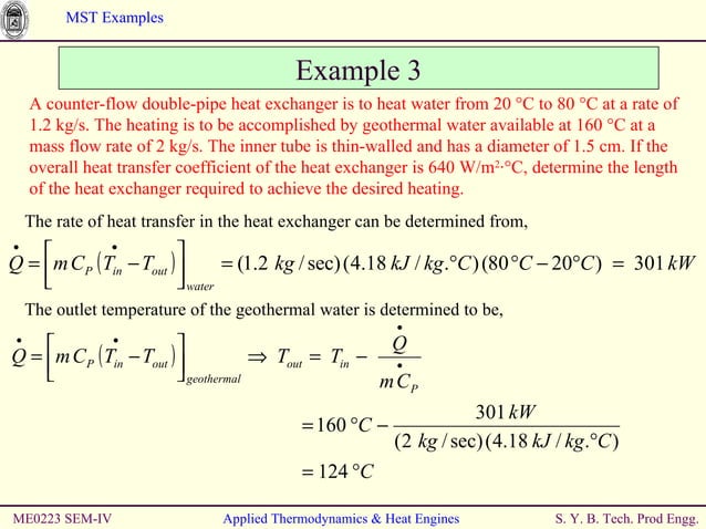 Se prod thermo_examples_mst | PPT | Physics | Science