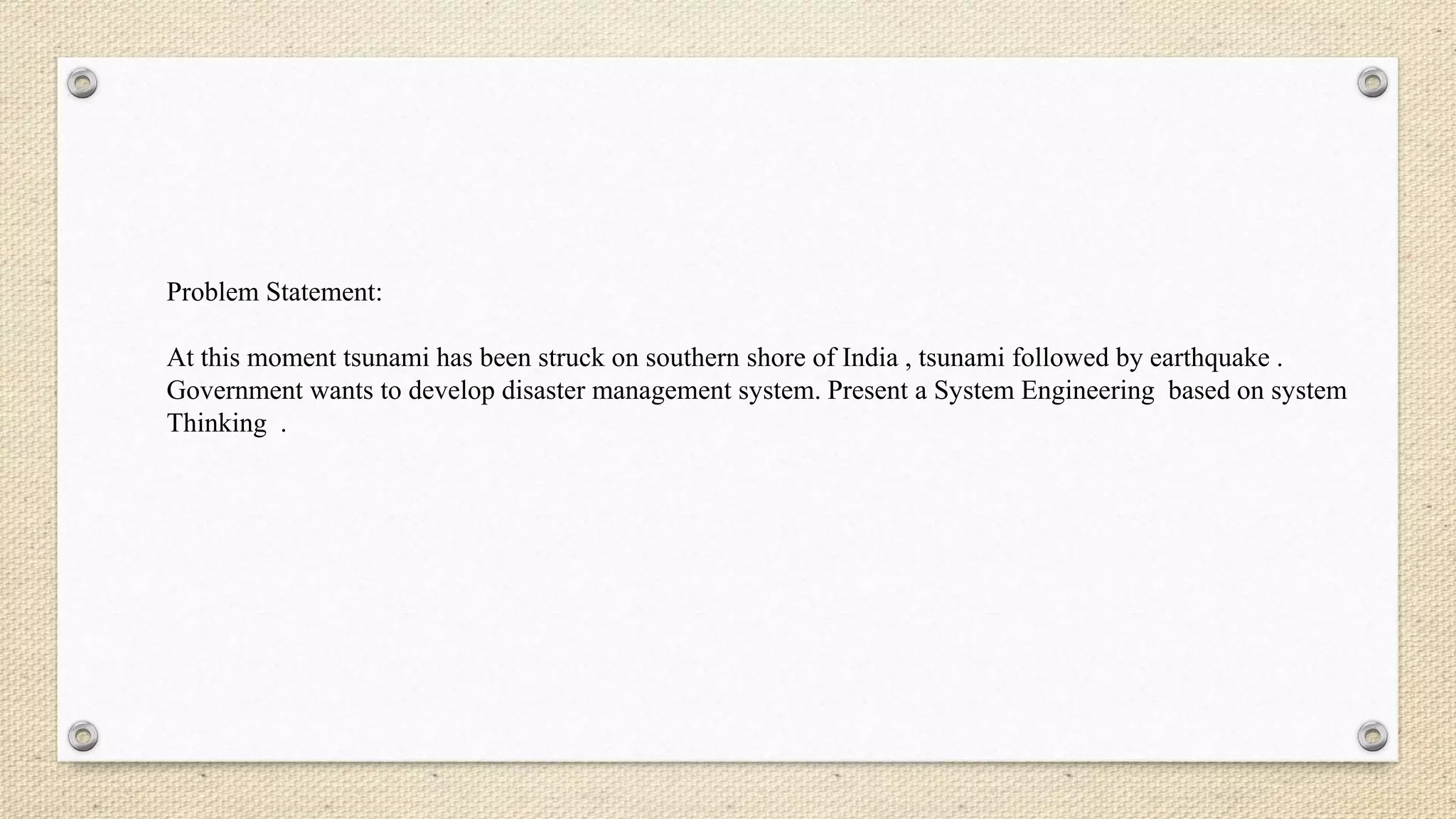 Tsunami Disaster Management System -System Engineering | PPT