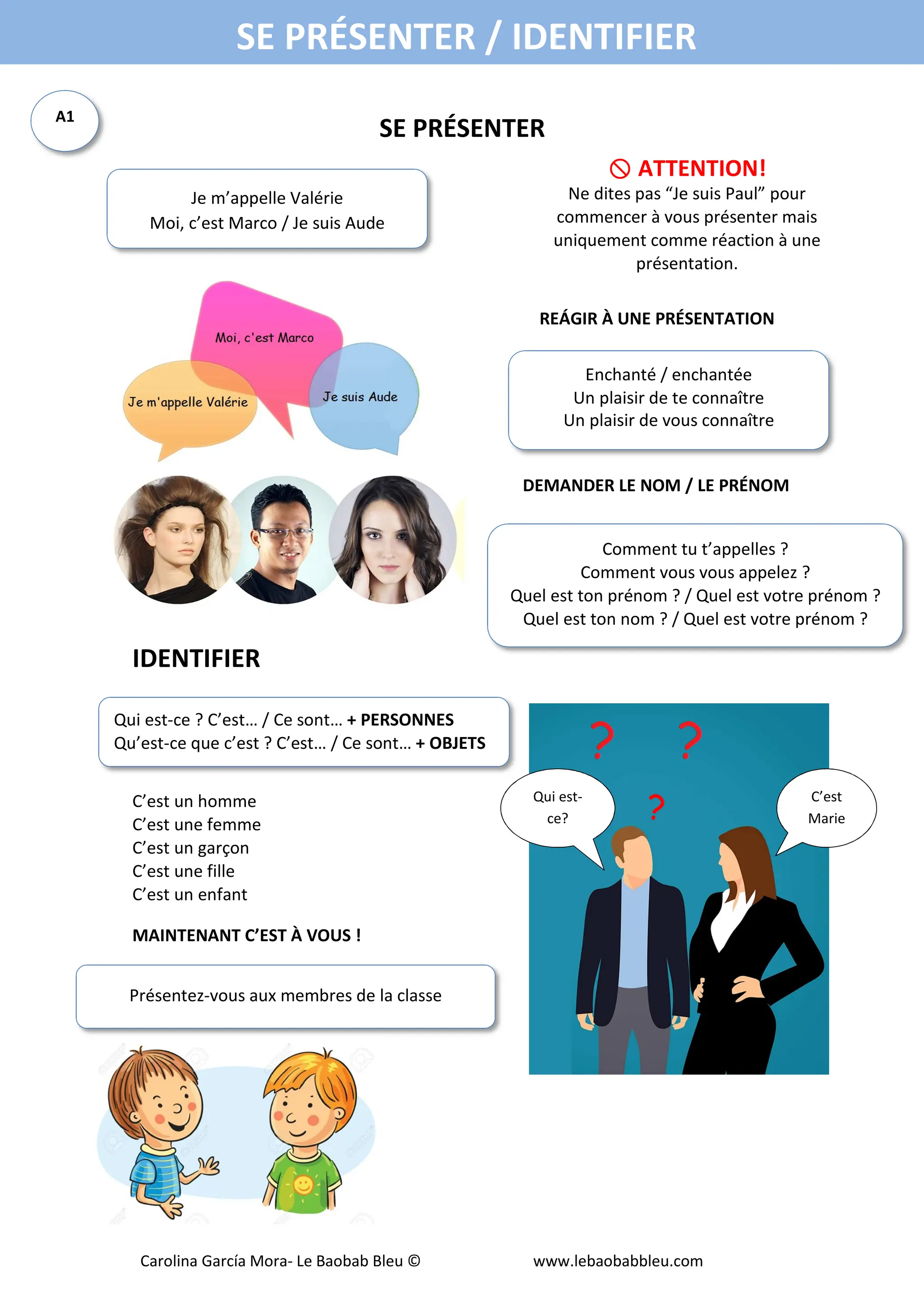 FICHE VOCABULAIRE A1 SE PRÉSENTER- IDENTIFIER.pdf