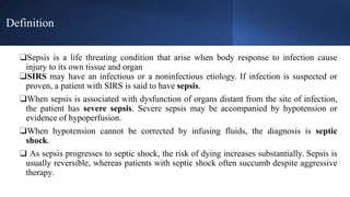 sepsis and septic shock | PPTX