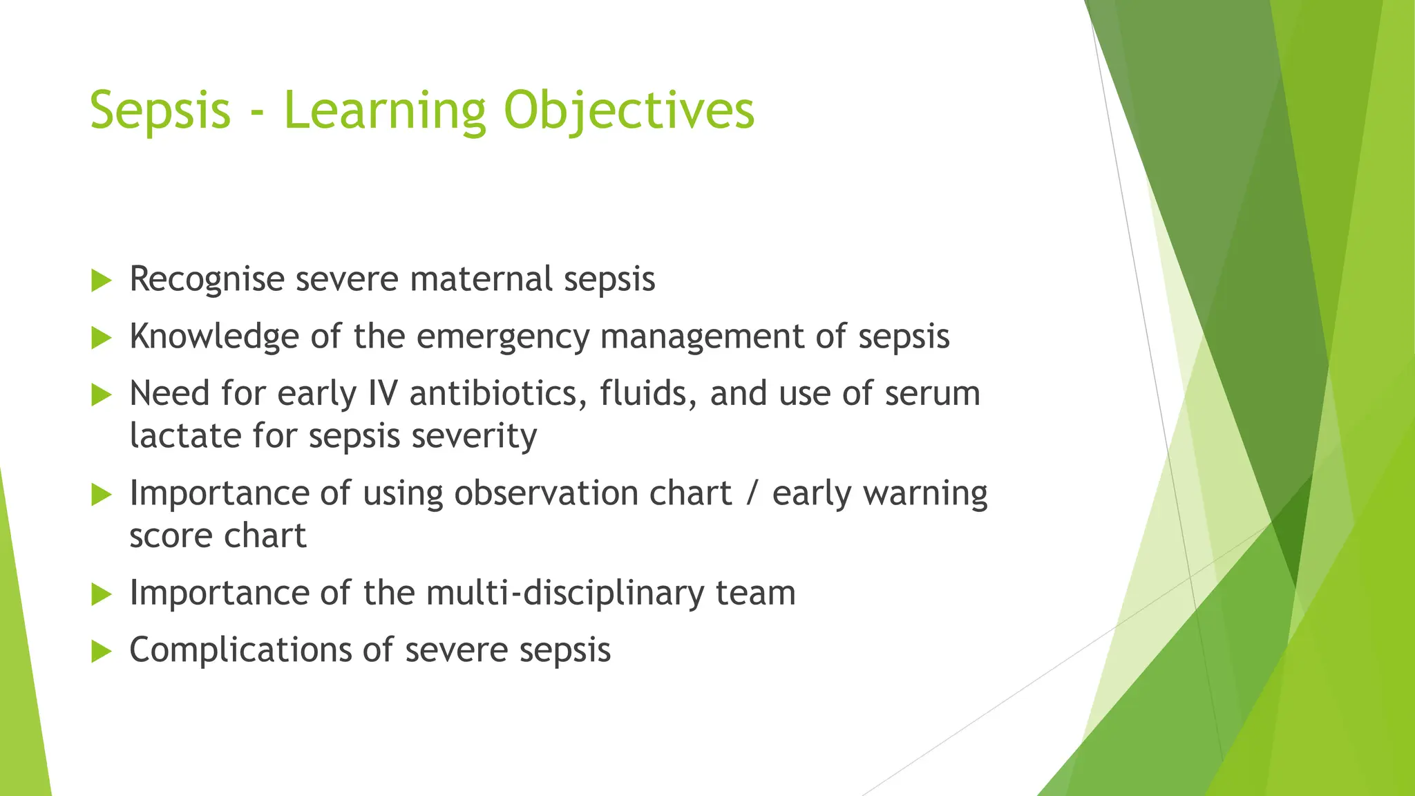 Maternal Sepsis- objective, management, preventive measures | PDF