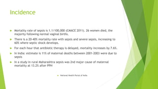 Maternal Sepsis- objective, management, preventive measures | PDF