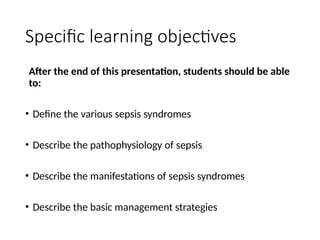 Presentation on Sepsis and sepsis syndrome .pptx