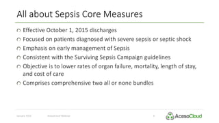 Sepsis Core Quality Measures Webinar | PPTX