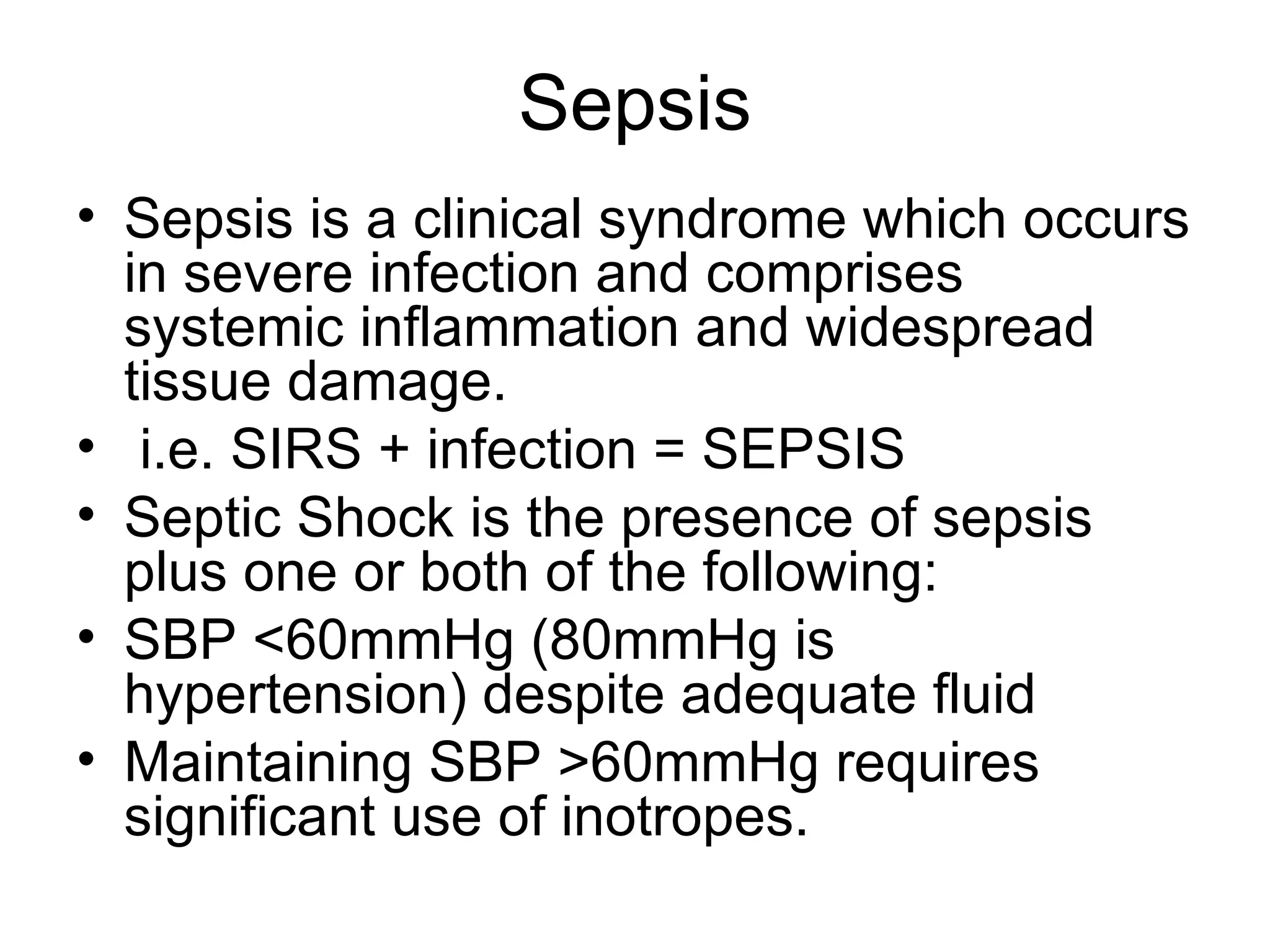 Sepsis & Medical Hdu | PPT