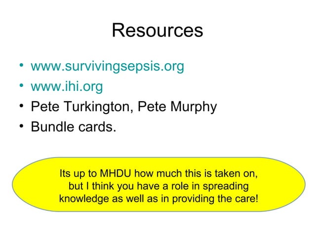 Sepsis & Medical Hdu | PPT | Lung and Respiratory Health | Diseases and ...