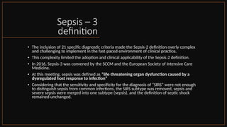 Sepsis and septic shock- overview, clinical Presentation, diagnostics ...