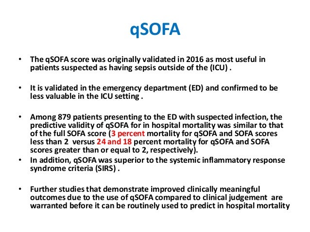 Qsofa Score Vs Sirs | Baci Living Room