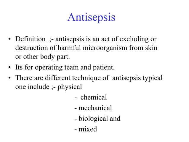 Sepsis and asepsis | PPTX