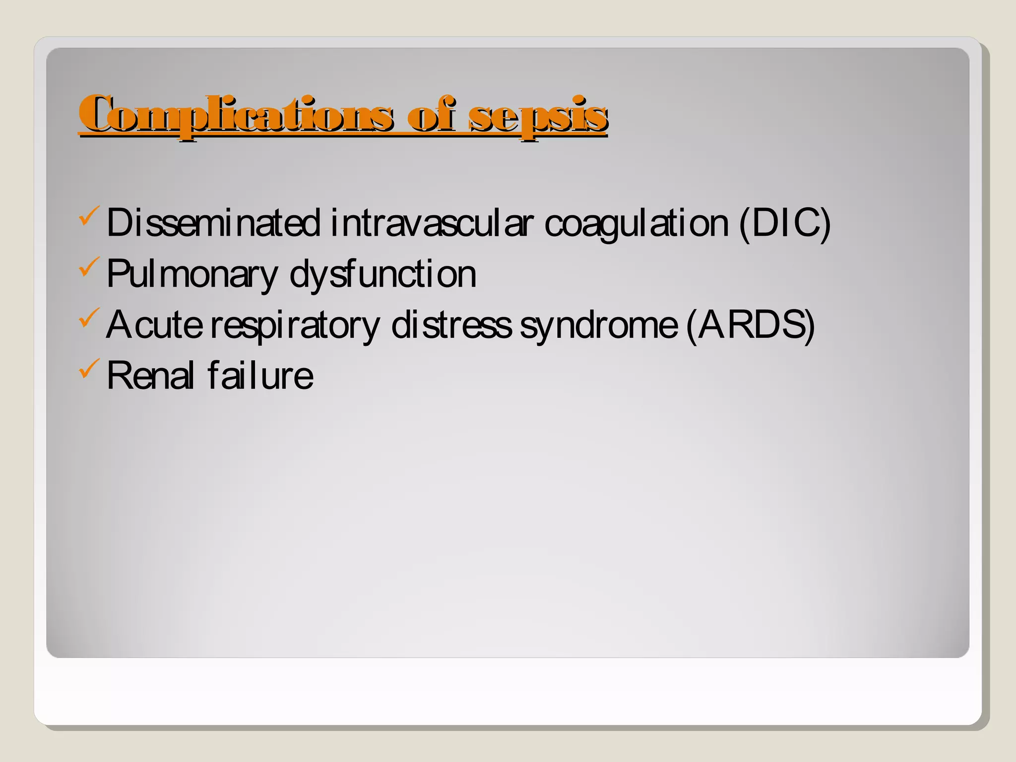 Sepsis and septic shock | PPT