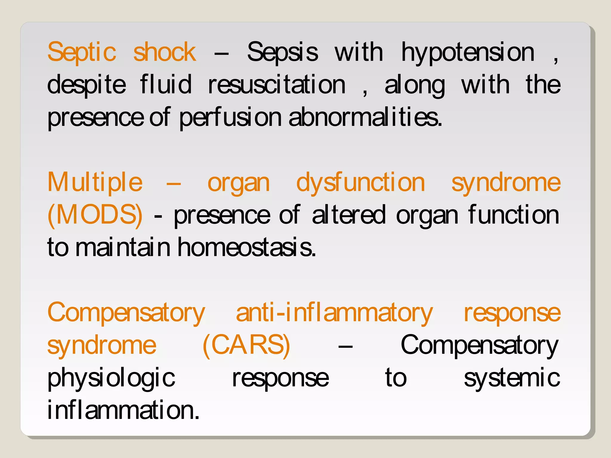 Sepsis and septic shock | PPT