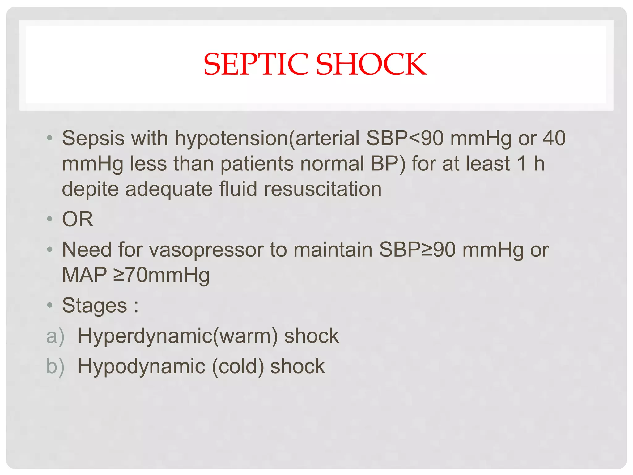 Sepsis and septic shock | PPT