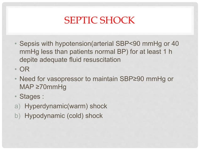 Sepsis and septic shock | PPT