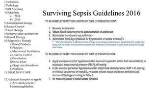 Sepsis and septic shock management guidelines 2019 | PPTX