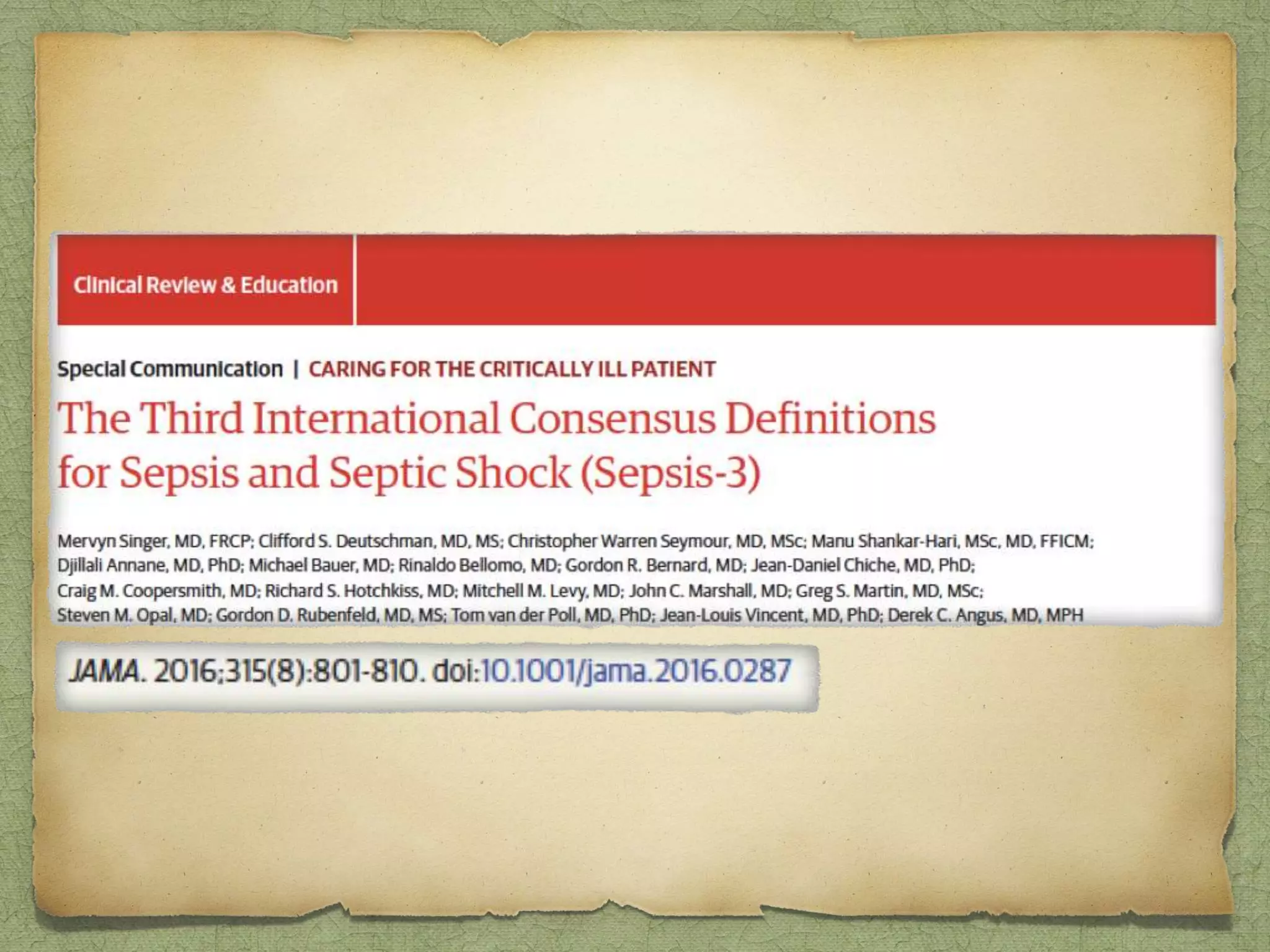 Sepsis definition | PPTX