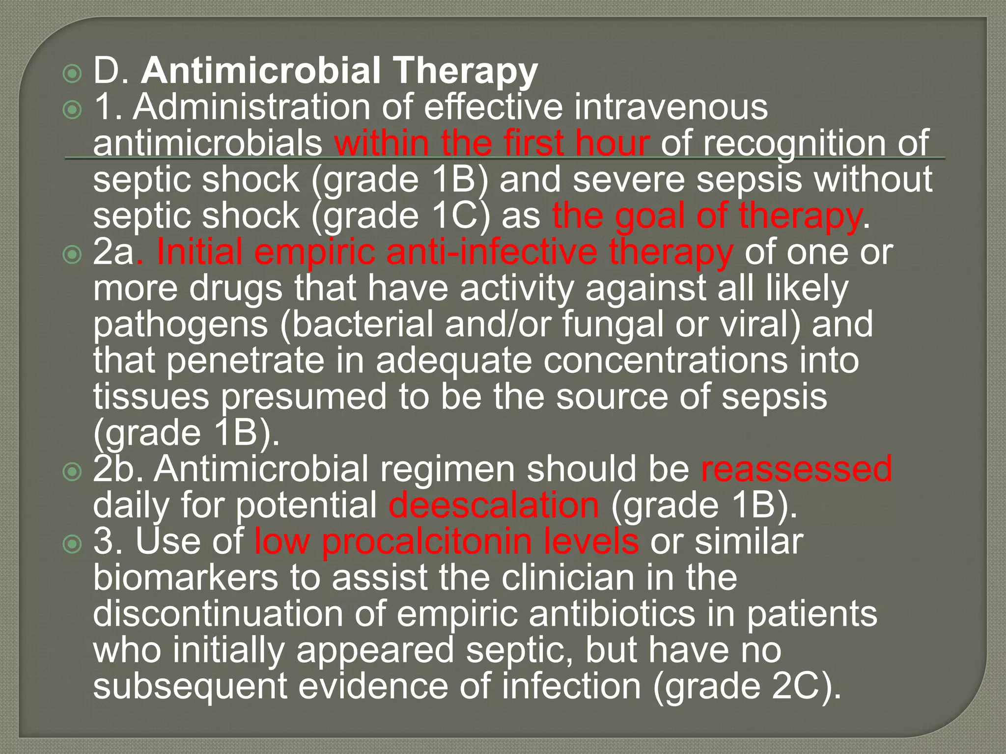 Sepsis guidelines | PPTX
