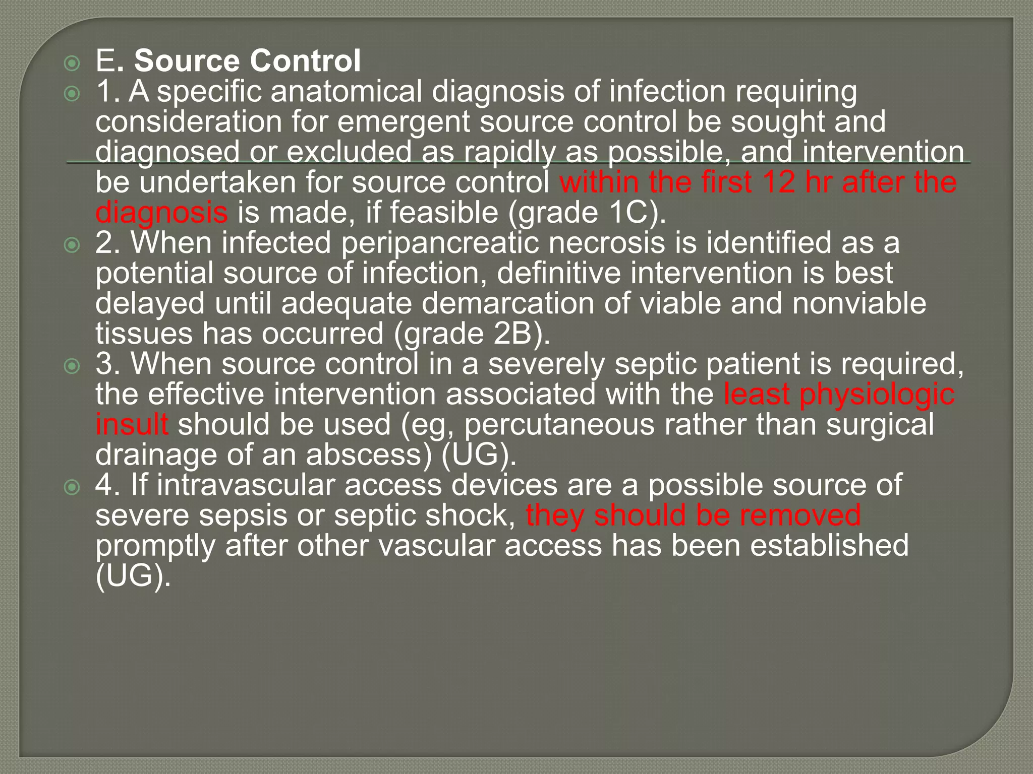 Sepsis guidelines | PPTX