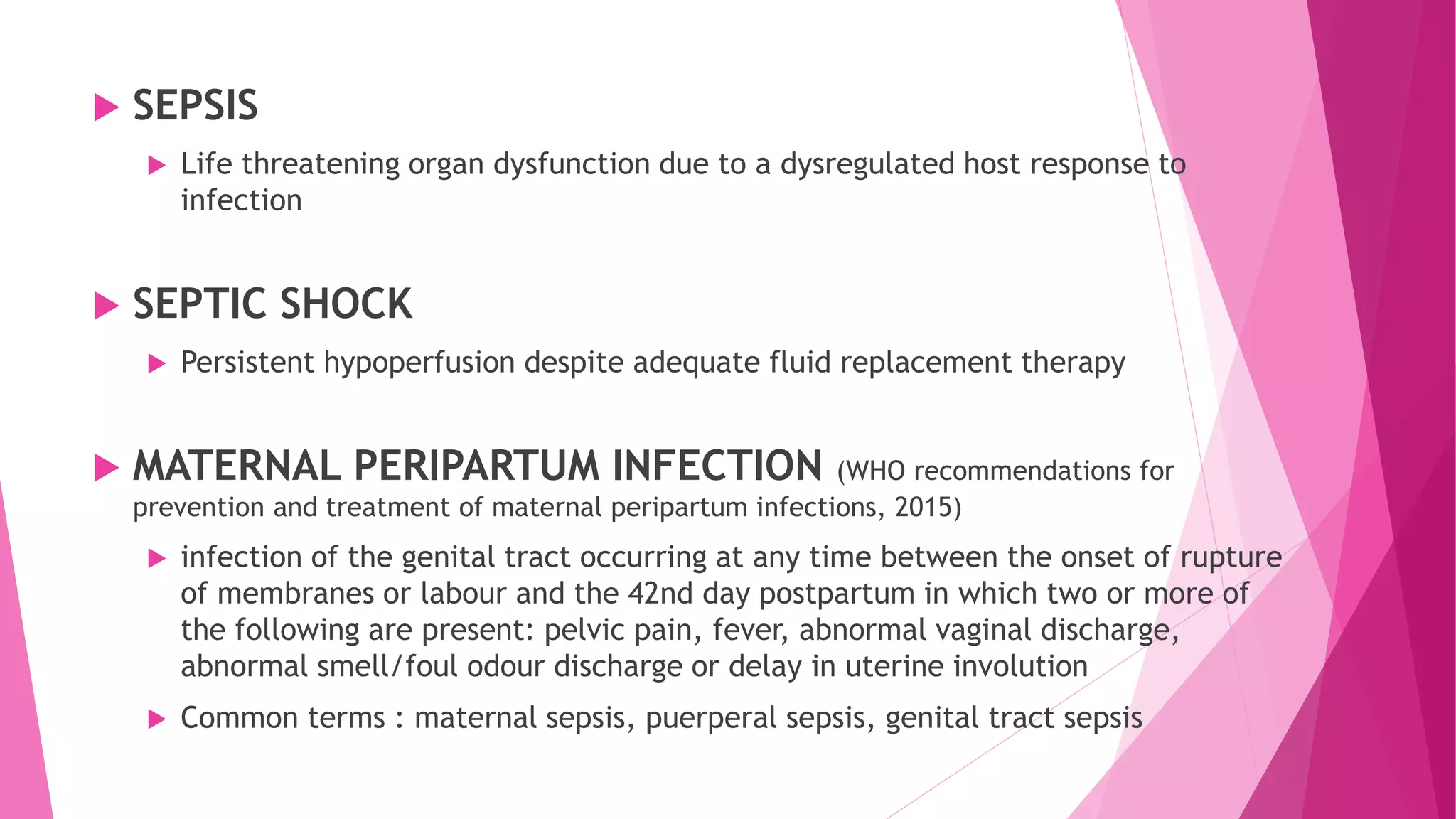 Sepsis in Pregnancy | PPTX