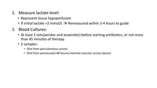 Sepsis management guidelines (SSC) 2018/2019 | PPTX