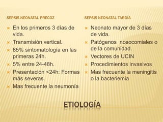 Sepsis neonatal pediatria | PPTX