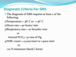 Sepsis – pathophysiology and management | PPTX