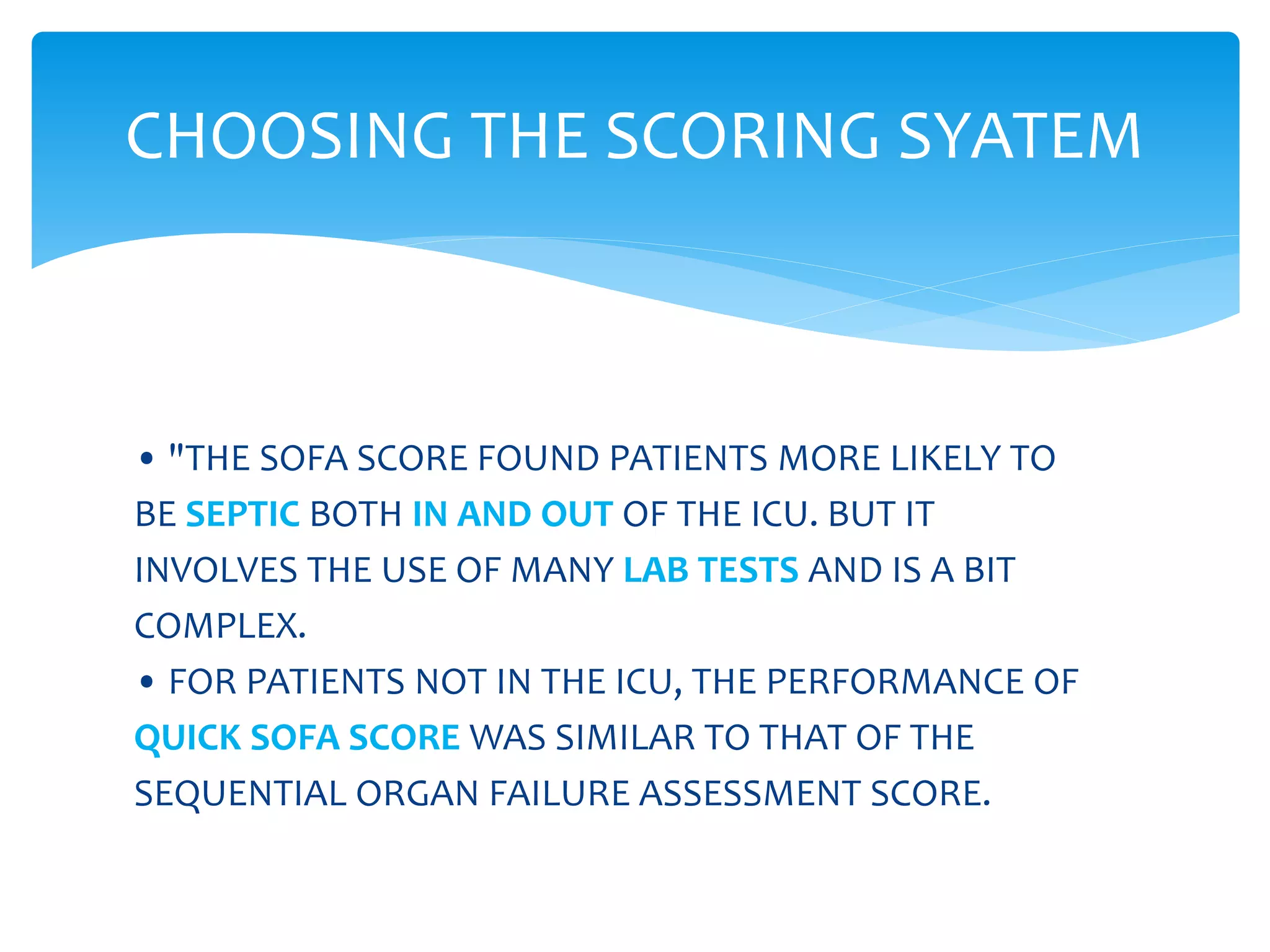 Sepsis scoring | PPTX
