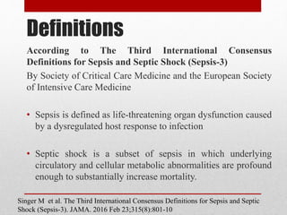 Sepsis seminar final | PPTX