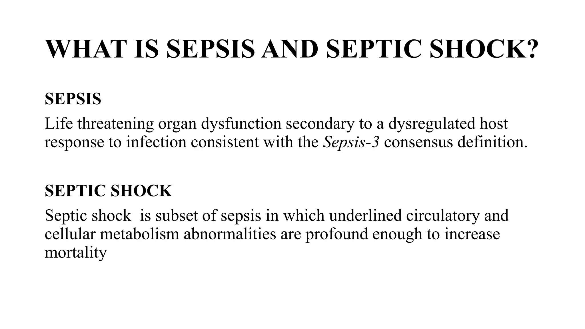 Approach to Sepsis & Septic Shock in Emergency Medicine. | PPTX