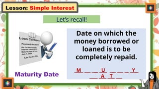 SIMPLE INTEREST general mathematics gr11 | PPTX