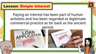 SIMPLE INTEREST general mathematics gr11 | PPTX