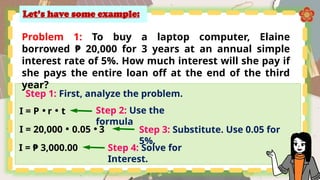 SIMPLE INTEREST general mathematics gr11 | PPTX