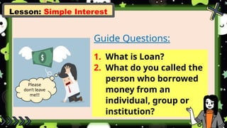 SIMPLE INTEREST general mathematics gr11 | PPTX