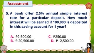 SIMPLE INTEREST general mathematics gr11 | PPTX