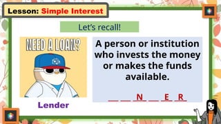 SIMPLE INTEREST general mathematics gr11 | PPTX