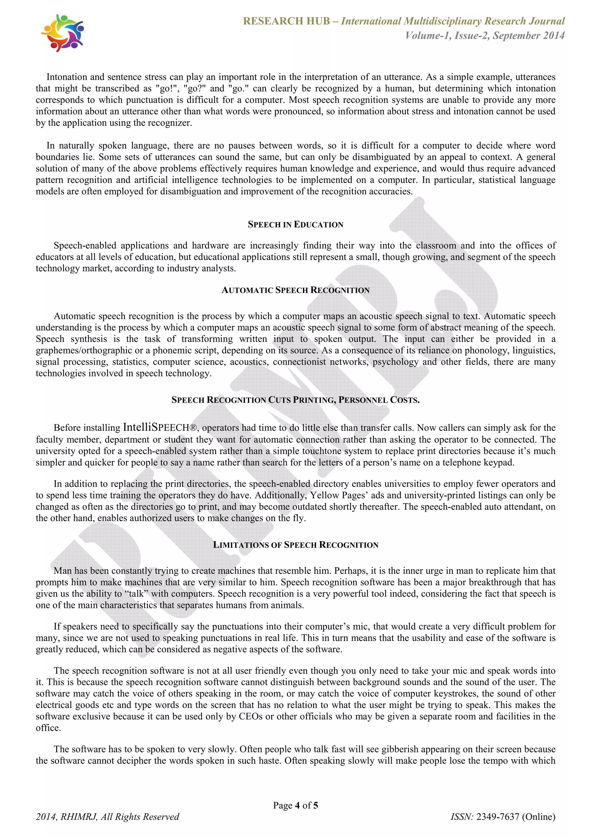 Artificial Intelligence for Speech Recognition | PDF