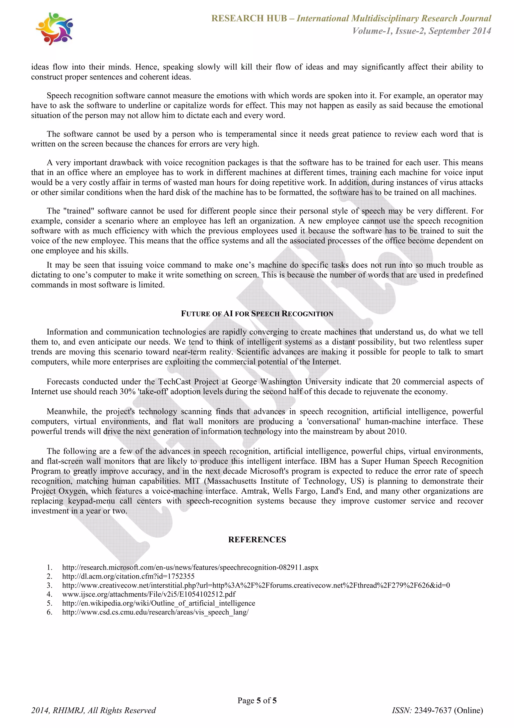 Artificial Intelligence for Speech Recognition | PDF