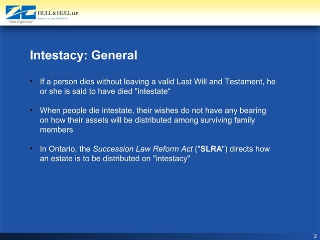 Intestacy | PPT | Life Insurance | Insurance