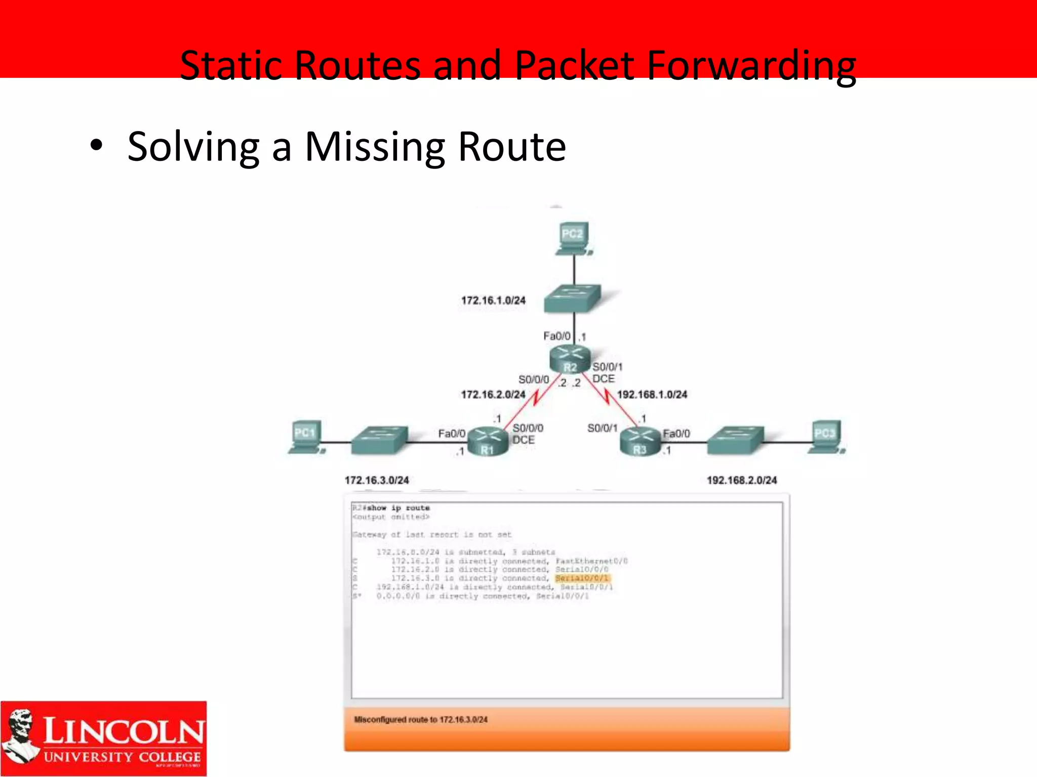Sept 2017 static routing and packet forwarding | PPTX