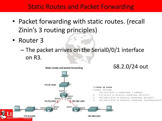 Sept 2017 static routing and packet forwarding | PPTX