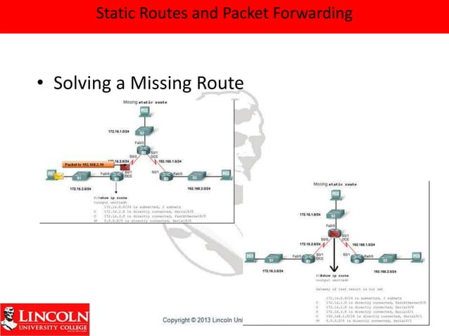 Sept 2017 static routing and packet forwarding | PPTX